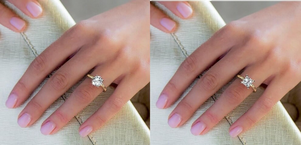 How Big is 1 Carat Diamond? Diamonds Actual Size on Hands