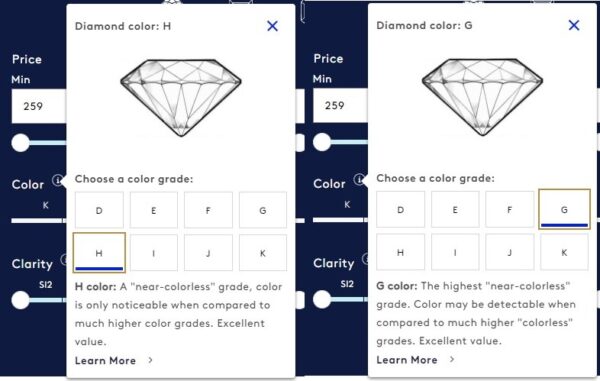 H Color Grade Diamonds Buying Guide: Are They Yellow? - Selecting A Diamond